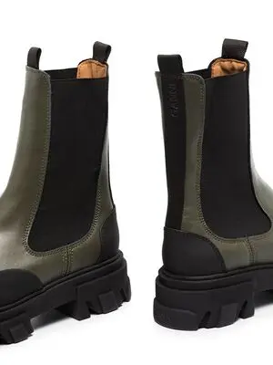 GANNI Chelsea Ankle Boots - Green