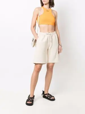 Off-White Diag Logo-print Sweat Shorts - Neutrals