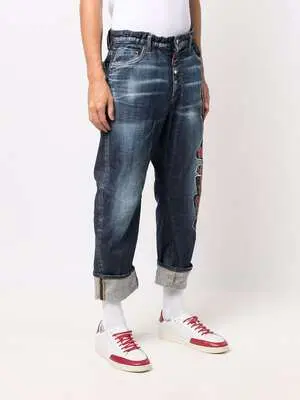 Dsquared2 Graffiti-print Loose-fit Jeans