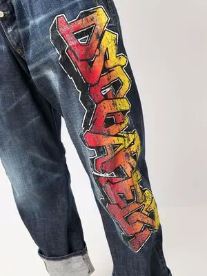 Dsquared2 Graffiti-print Loose-fit Jeans