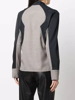 KIKO KOSTADINOV Houndstooth Pattern Two-tone Blouse