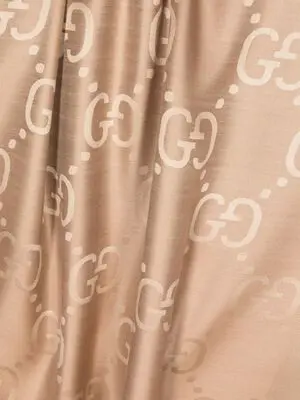 Gucci Gg Jacquard Frayed Scarf