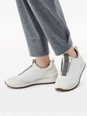 Brunello Cucinelli Monili Embellished Low-top Sneakers - White