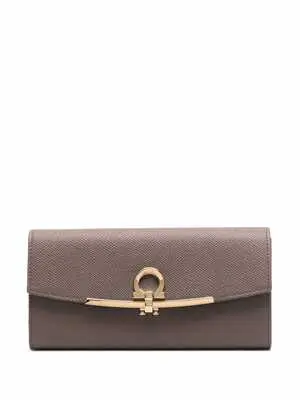 FERRAGAMO Gancini Continental Wallet - Brown
