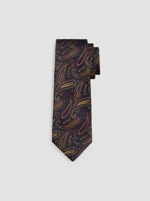 Kiton Paisley Silk Tie Rust