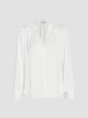 Zadig&Voltaire Tink Draped Satin Blouse Ecru