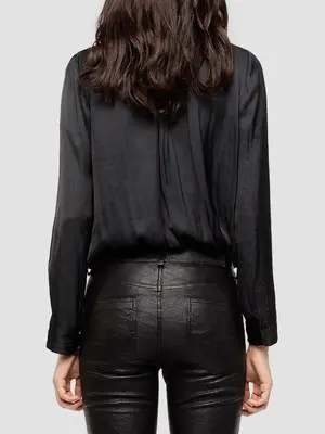 Zadig&Voltaire Tink Draped Satin Blouse - Noir