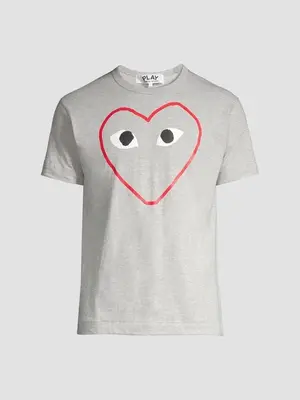Play Comme Des Garcon Outline Heart Tee - Grey