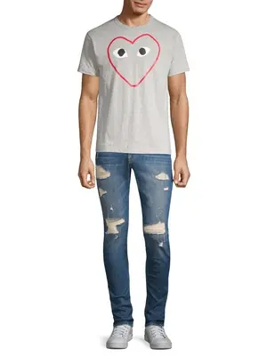 Play Comme Des Garcon Outline Heart Tee