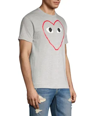 Play Comme Des Garcon Outline Heart Tee