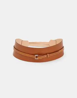 Lafayette 148 New York Vachetta Leather Obi Wrap Belt - Copper