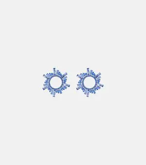 Amina Muaddi Begum Crystal Earrings - Blue
