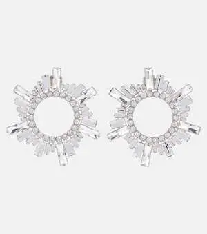 Amina Muaddi Begum Crystal Earrings - Silver