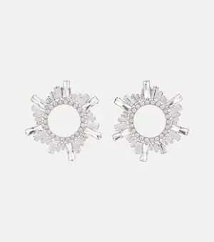 Amina Muaddi Begum Crystal Earrings - Silver