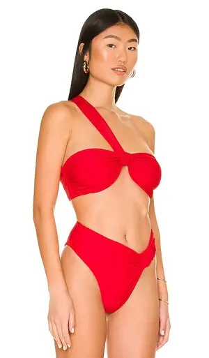 LOVEWAVE The Alexi One Shoulder Top - Red