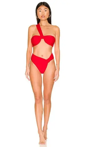 LOVEWAVE The Alexi One Shoulder Top - Red