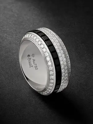 PIAGET Possession 18-karat White Gold, Diamond And Ceramic Ring - Silver
