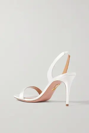 AQUAZZURA So Nude 85 Satin Slingback Sandals - White