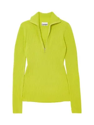 GANNI Ribbed Merino Wool Sweater