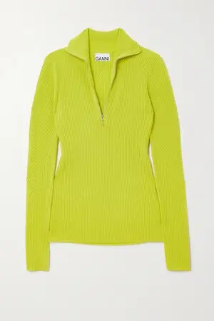 GANNI Ribbed Merino Wool Sweater