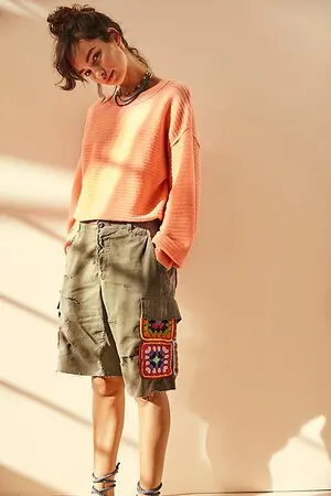 TRICIA FIX Crochet Cargo Shorts