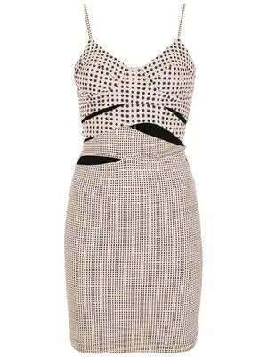 AMIR SLAMA Polka-dot Print Cutout Dress