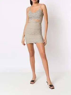 AMIR SLAMA Polka-dot Print Cutout Dress