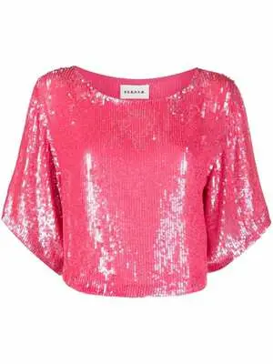 P.a.r.o.s.h Sequined Cropped Blouse