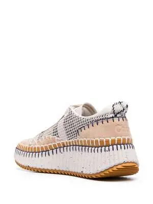 Chloé Whipstitch-trim Sneakers - Neutrals