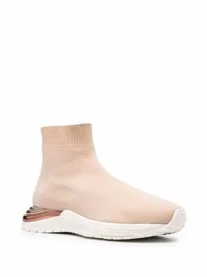 FERRAGAMO Metallic Heel-counter Sneakers - Neutrals