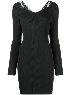 Off-White Logo-tape Ribbed Dress