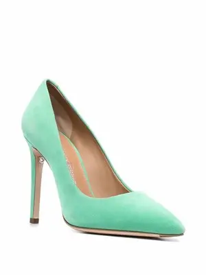 FERRAGAMO Ilary X5 105mm Suede Pumps - Green