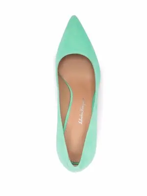 FERRAGAMO Ilary X5 105mm Suede Pumps - Green