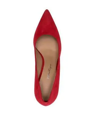 FERRAGAMO Pointed-toe Suede Pumps - Red