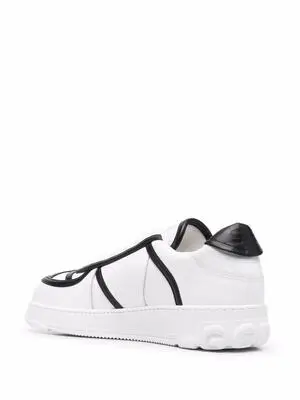Gcds Contrast Detail Leather Sneakers