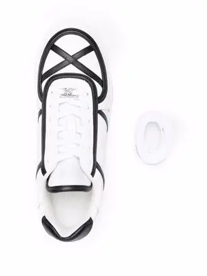 Gcds Contrast Detail Leather Sneakers
