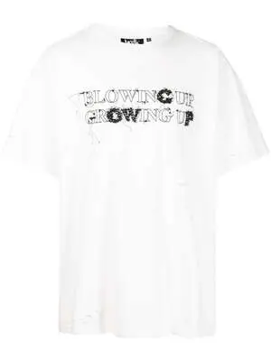 HACULLA. Blowing Up Growing Up Stretch-cotton T-shirt - White