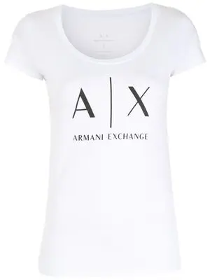 Armani Exchange Logo-print Round-neck T-shirt - White