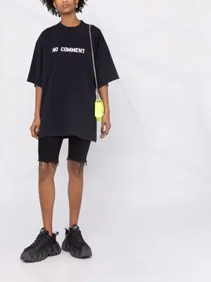 Balenciaga No Comment Oversized T-Shirt - Blue | Editorialist
