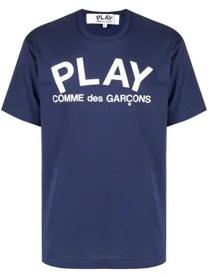 Play Comme Des Garcon Logo-print Short-sleeve T-shirt - Blue