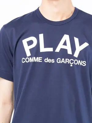 Play Comme Des Garcon Logo-print Short-sleeve T-shirt - Blue