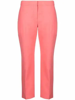 Alexander McQueen Mid-rise Cropped Trousers - Pink