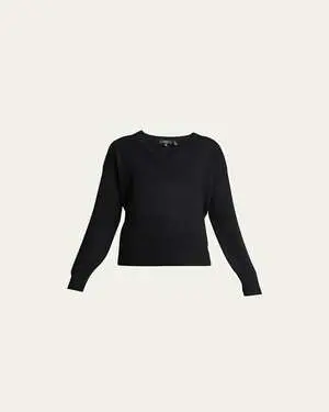 Theory Theory V-Neck Cashmere Pullover - Black