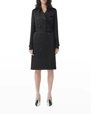 Burberry Kensington Double-breasted Trench Coat - Black