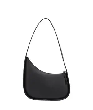 THE ROW Half Moon Leather Shoulder Bag - Black