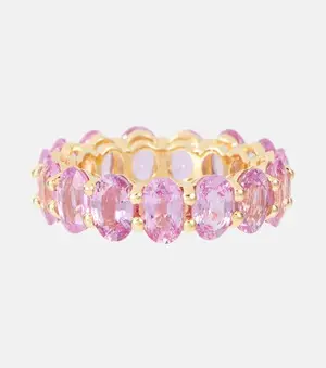 Shay Jewelry 18kt Gold Eternity Ring With Sapphires - Pink