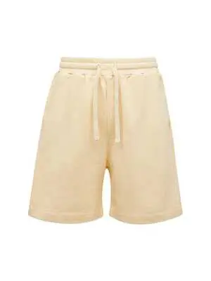 Nanushka Embroidered Logo Cotton Sweat Shorts - Creme