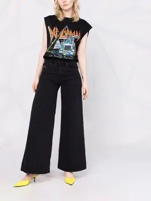 DIESEL® High-waisted Wide-leg Jeans - Black