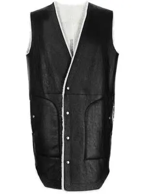 Rick Owens Contrasting Trim Leather Gillet