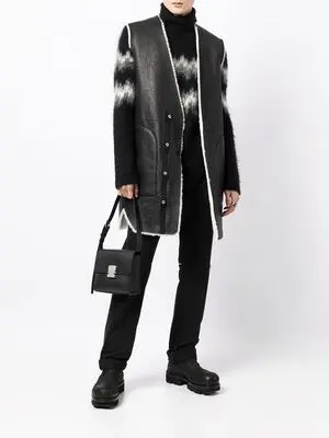 Rick Owens Contrasting Trim Leather Gillet
